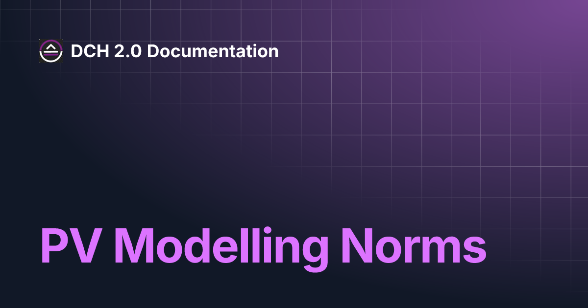 PV Modelling Norms | DCH 2.0 Documentation